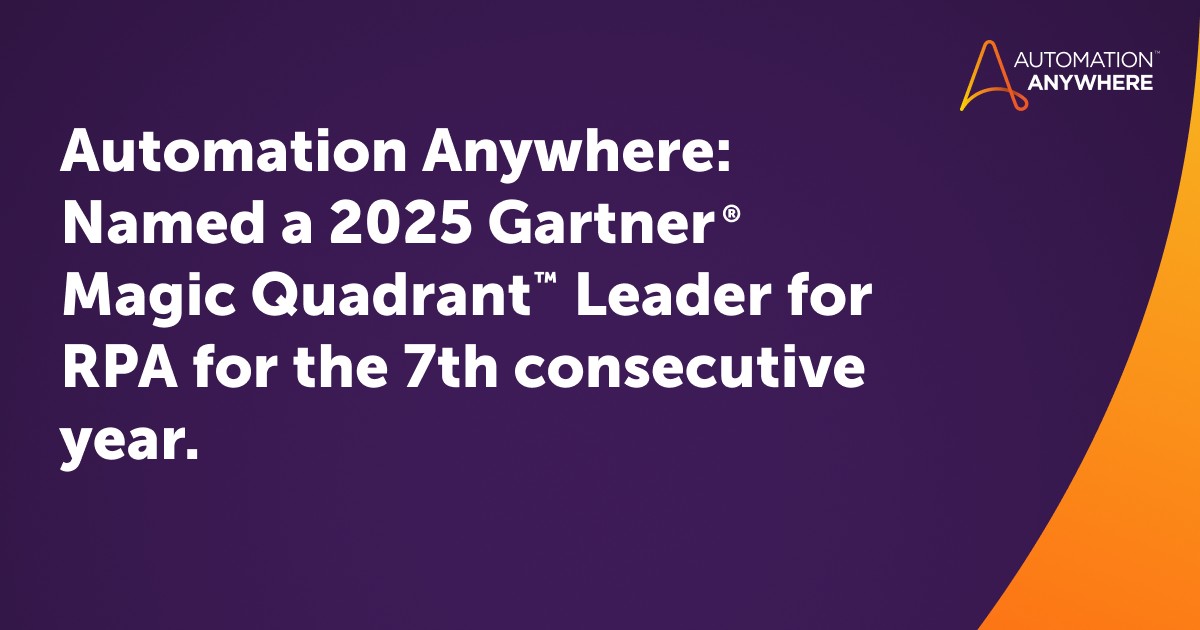 Magic Quadrant Leader for RPA | Automation Anywhere